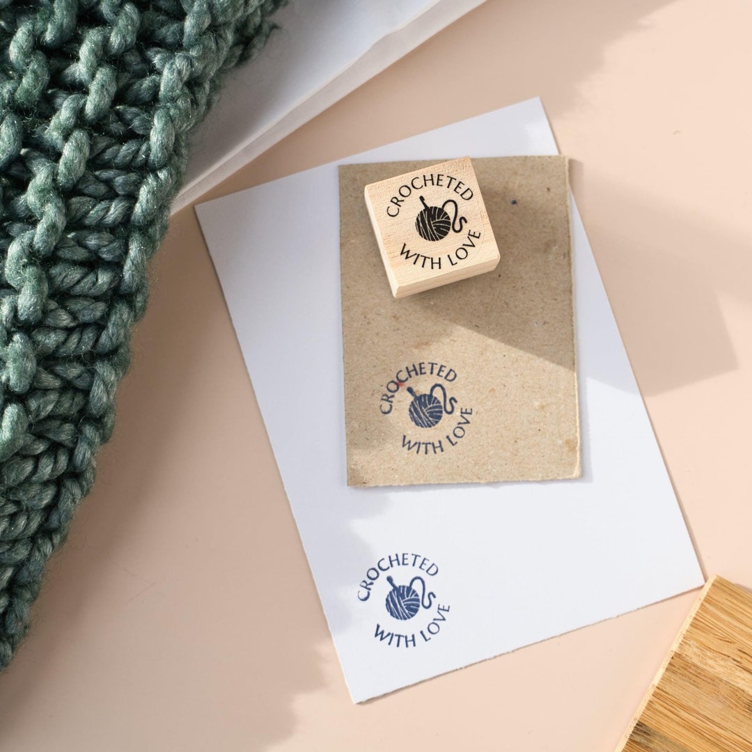 Crocheted With Love Rubber Stamp for Hand-crocheted Garment Tags ...