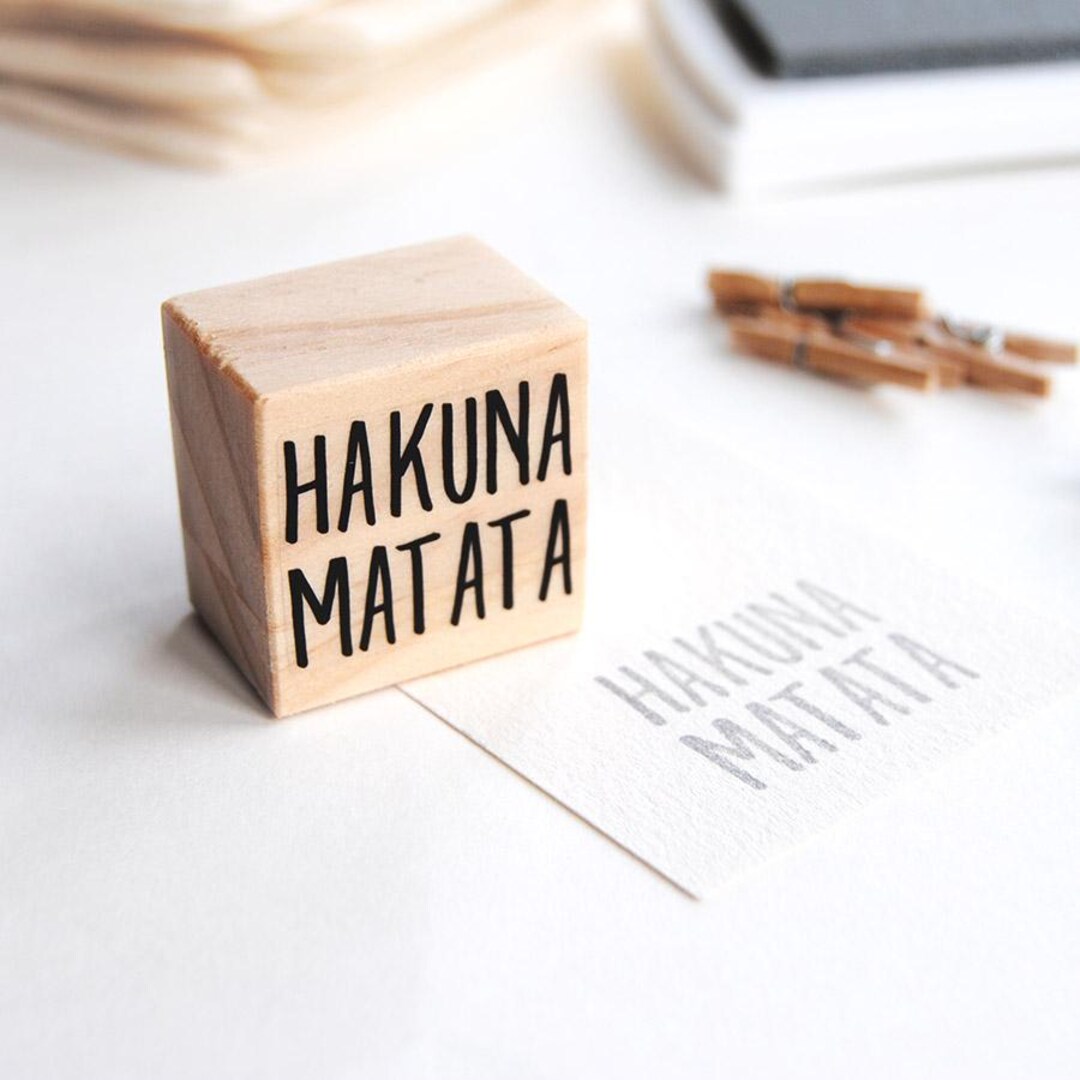 Hakuna Matata Rubber Stamp, Happy Stamps for Journal, Geek No Worries ...