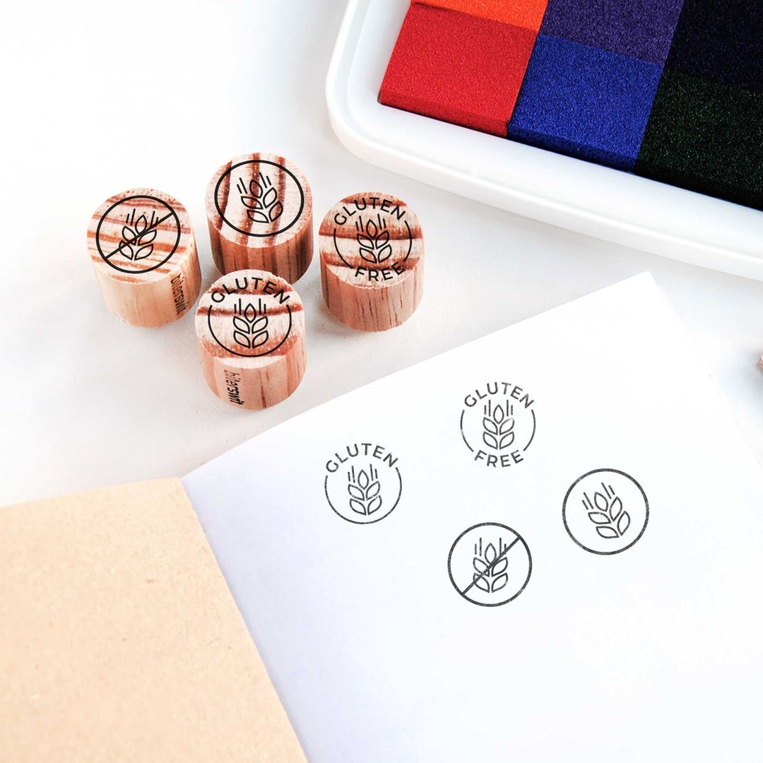 Gluten Free Rubber Stamp for Food Labels and Packaging, Minimalist ...