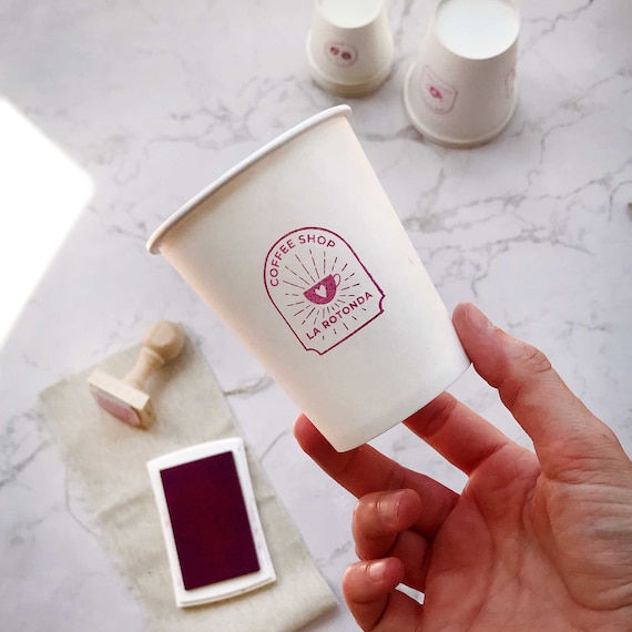 Premade Coffee Shop Logo Stamp for Custom Coffee Paper Cups - Etsy