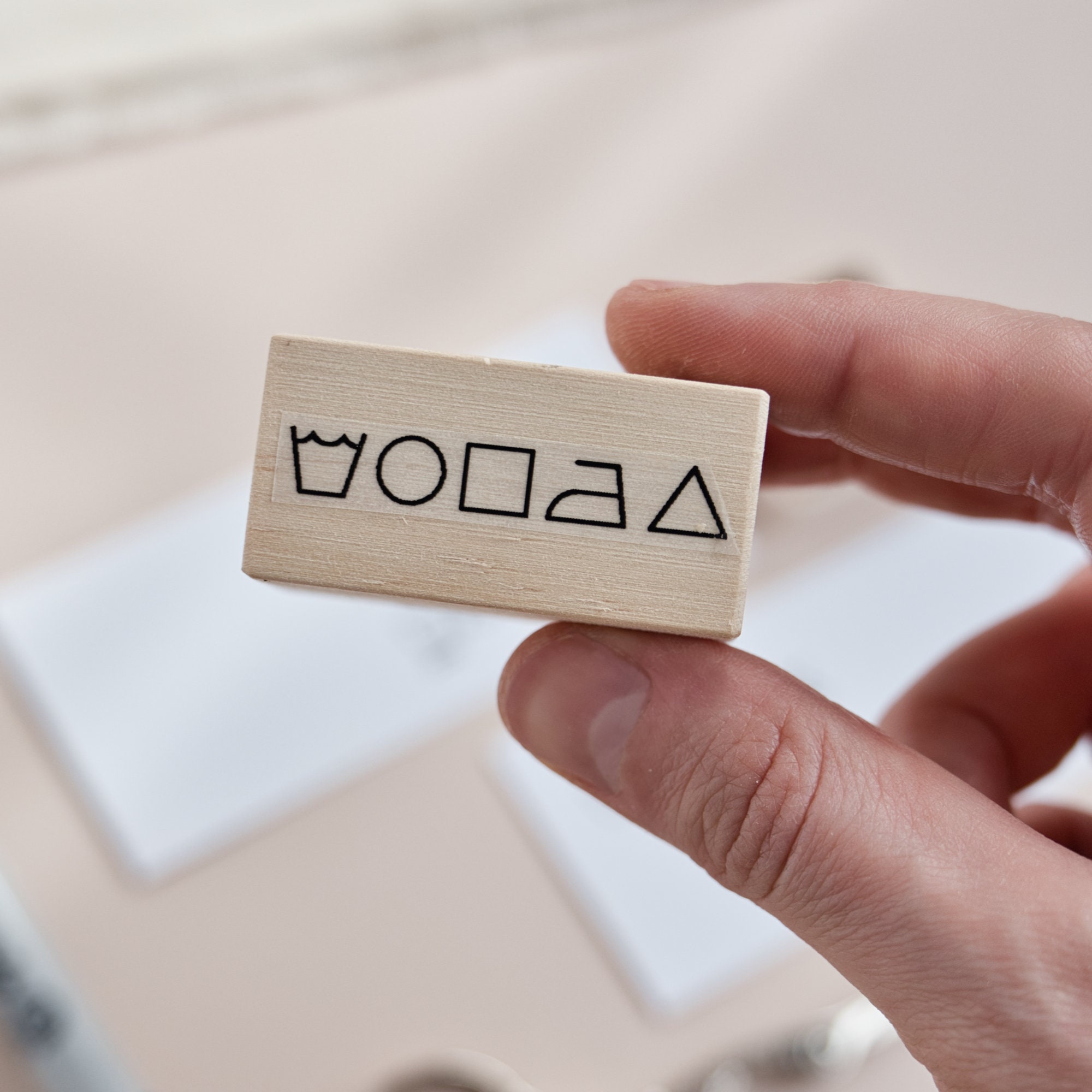 Rubber Stamp With Basic Clothing Care Symbols Personalizable by Hand ...
