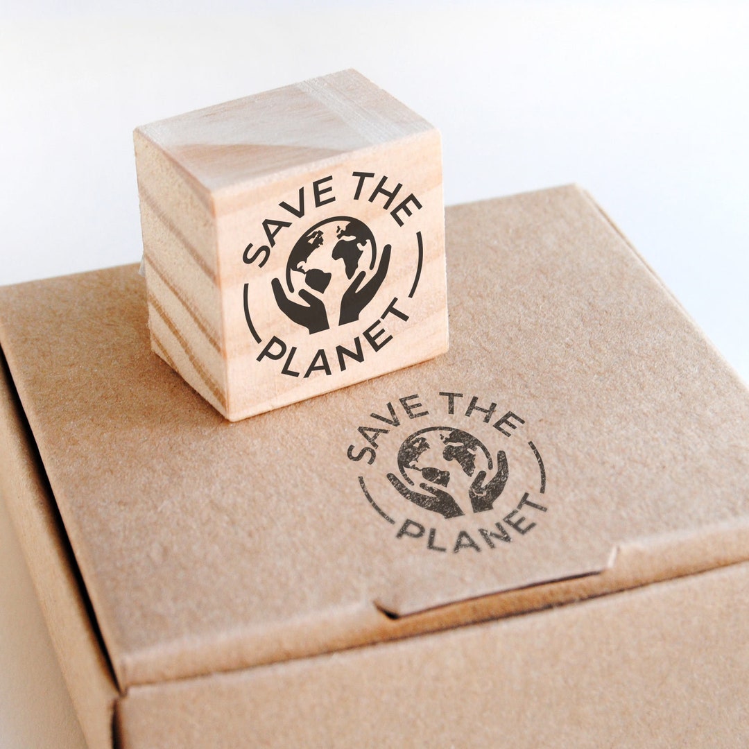 Eco Friendly Packaging Rubber Stamp for Small Business, Save the Planet ...