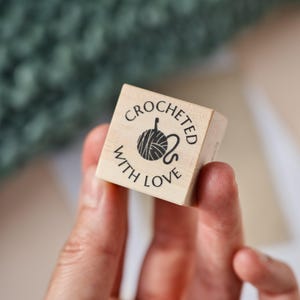 Crocheted With Love Rubber Stamp for Hand-crocheted Garment Tags ...