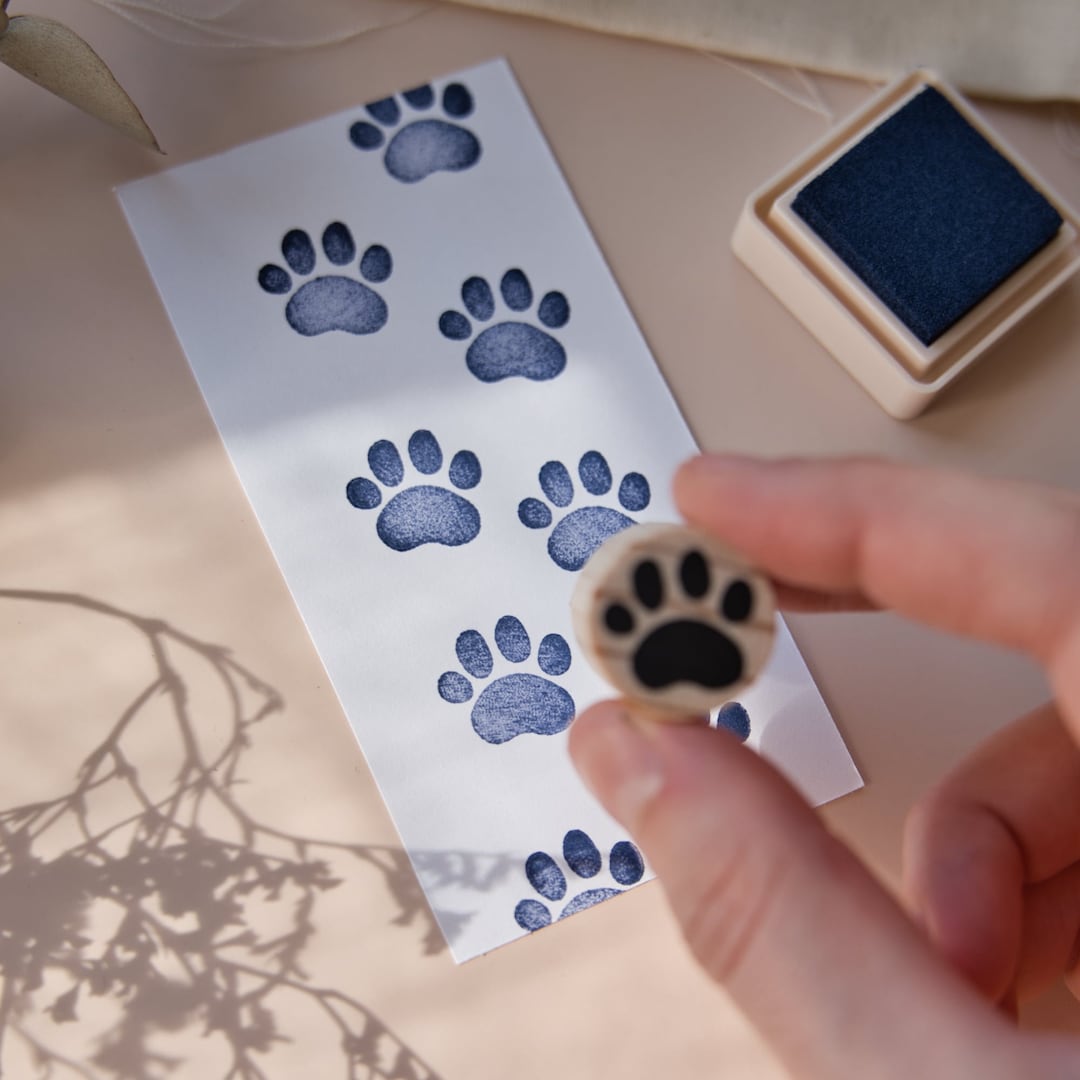 Small Paw Print Rubber Stamp, Dog Paw Print Stamp for Dog Lovers, Mini ...