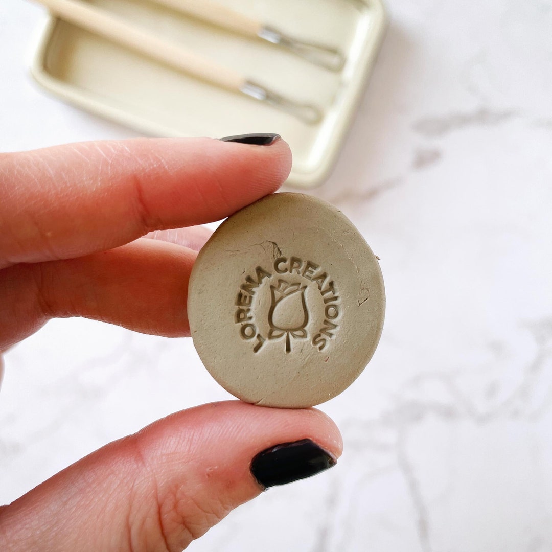 Custom Rose Pottery Stamp With Name, Personalized Rose Flower ...