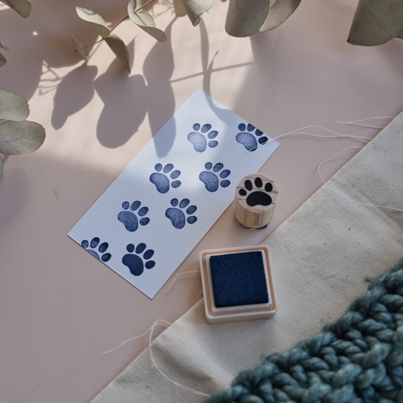 Small Paw Print Rubber Stamp, Dog Paw Print Stamp for Dog Lovers, Mini ...