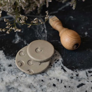 Crescent and Waning Moon Pottery Stamp for Clay Textures Decoration ...