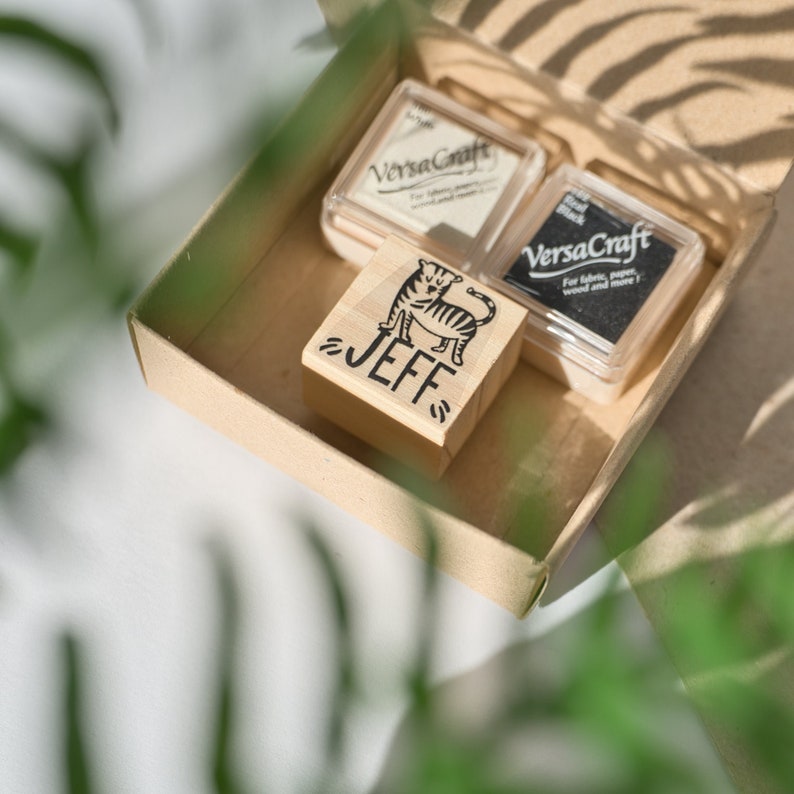 Tiger Rubber Stamp With a Modern Hand-drawn Style for Children's DIY ...