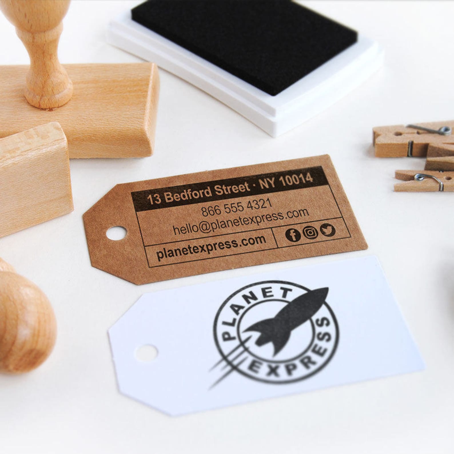 Double Sided DIY Business Card Stamps Custom Business Card | Etsy