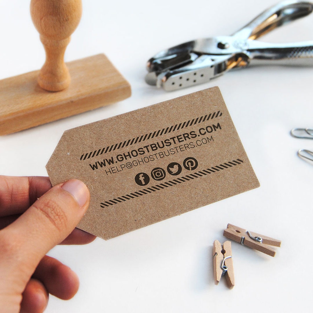 Personalized Business Card Information Stamp, Custom Social Media Stamp ...