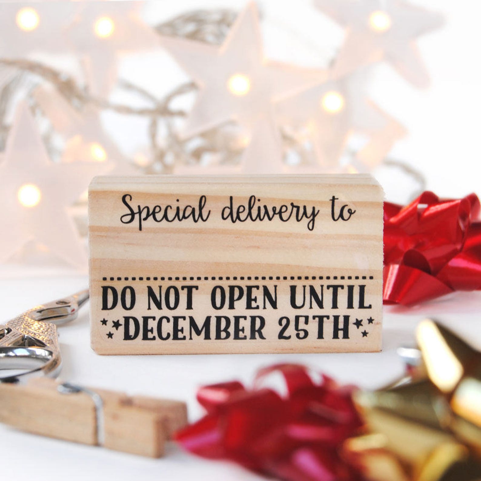 Do Not Open Until Christmas Stamp Christmas Santa Stamp DIY - Etsy