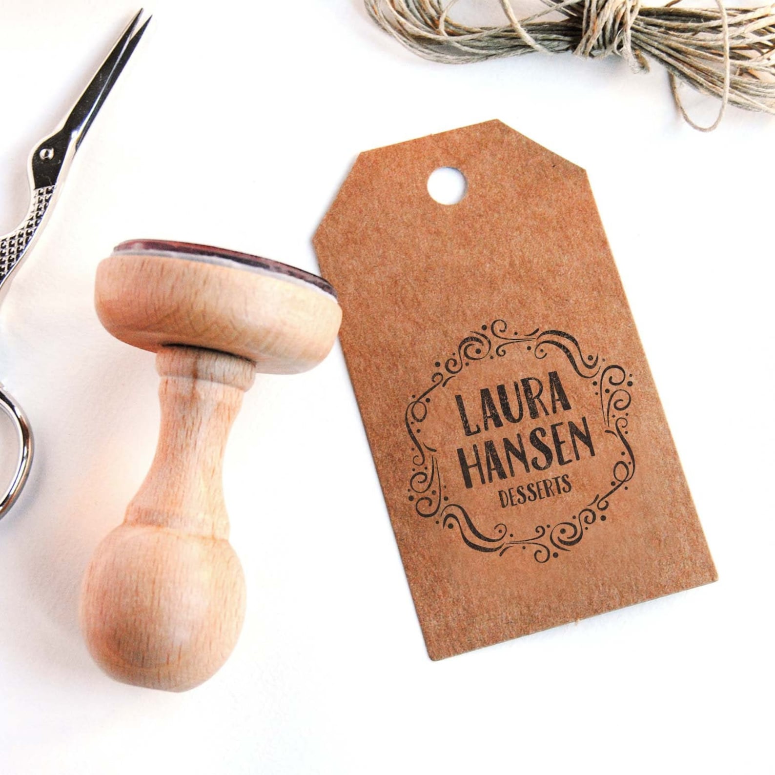 Round Premade Logo Stamp With Frame Decoration Bakery Logo | Etsy