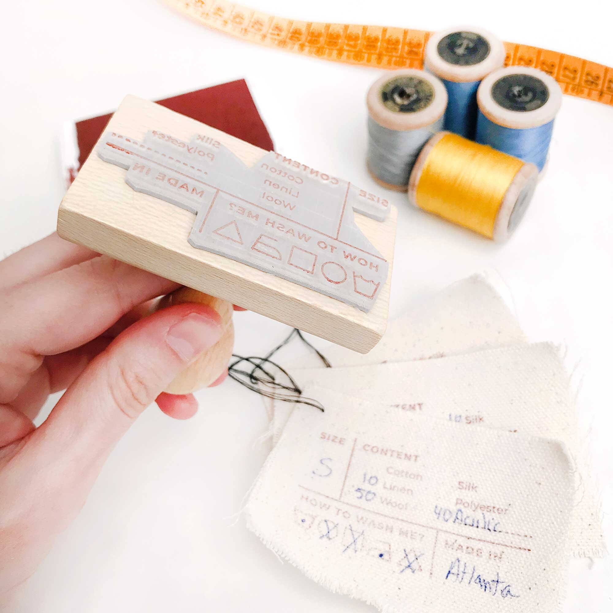 Clothing Hang Tags Stamp With Size and Care Content Product - Etsy