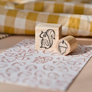 Hand-drawn Acorn Rubber Stamp, Woodland Stampers for Autumn Crafts ...