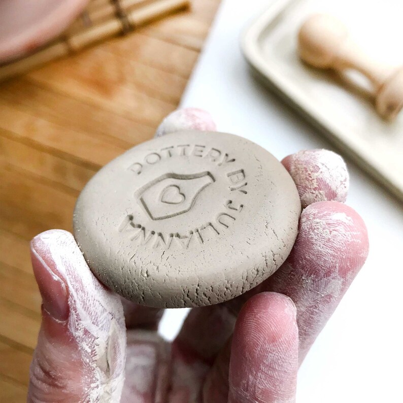 Custom Ceramic Stamp With Name and Potter Illustration With | Etsy