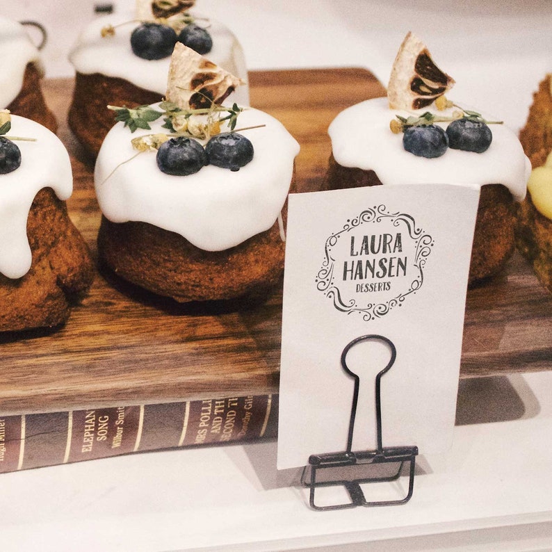 Round Premade Logo Stamp With Frame Decoration, Bakery Logo Design for ...