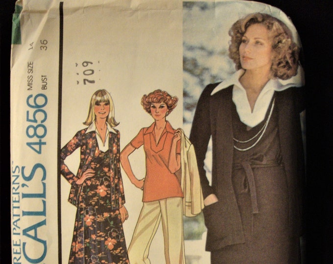 Vintage 1970's 70's Mccall's Sewing Pattern 3326 for Knit Dresses/34 ...