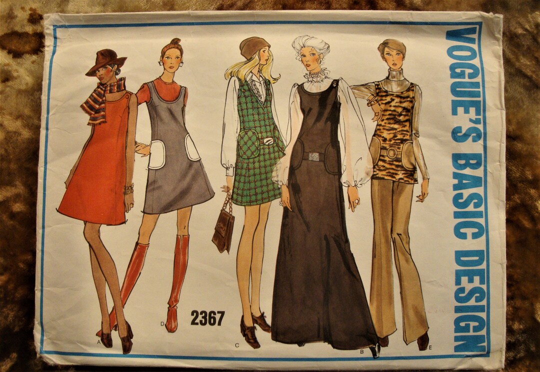 Vintage 1970's Vogue Sewing Pattern #2367/jumper, Dress and Slacks - Etsy