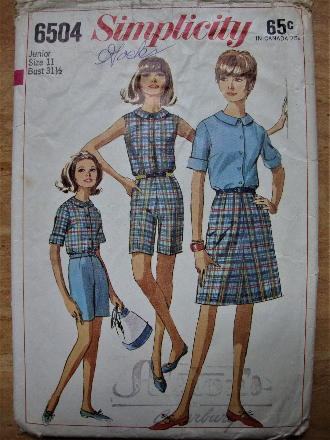 Vintage 1960's Sewing Pattern for Shorts, Skirt and Blouse - Etsy