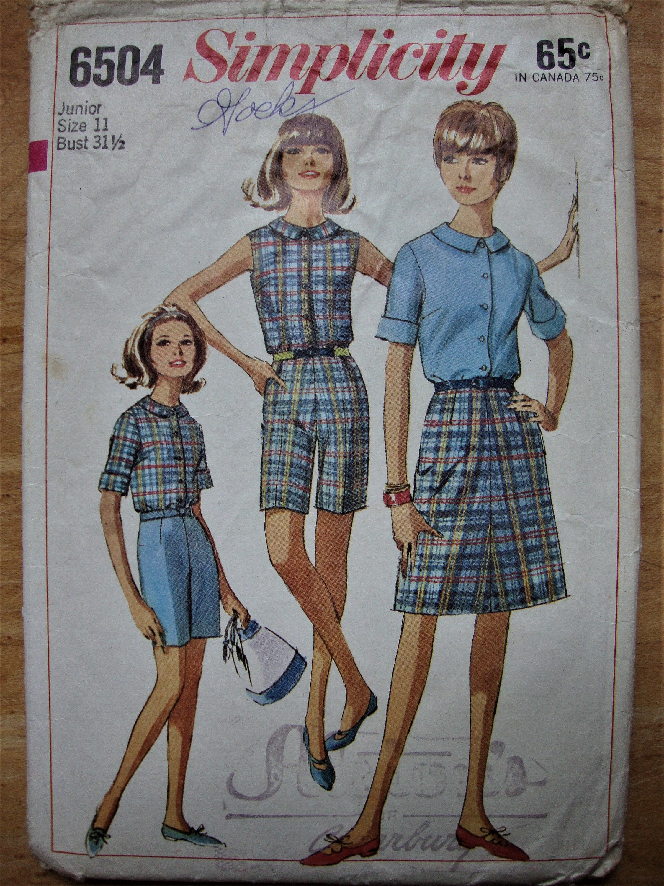 Patterns Sewing Simplicity 6927 misses blouse wrap skirt and shorts ...