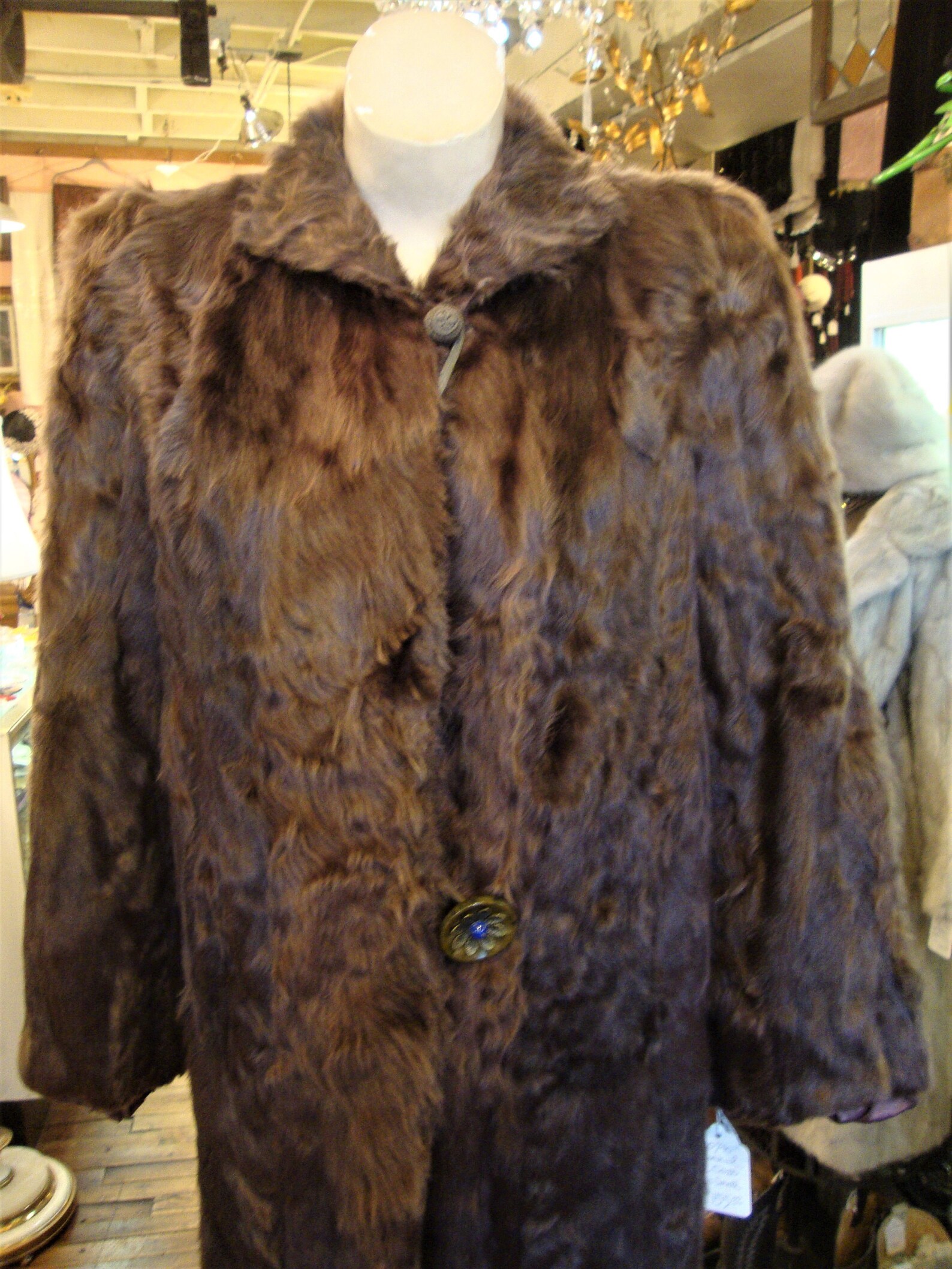 Vintage 1930's 1940's Brown Karakul Fur Coat With - Etsy