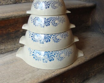 Vintage Pyrex Homestead Pattern Mixing Bowl Set | Etsy