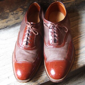 Vintage 1940's 1950's Two Tone Brown and Ivory Freeman Mesh Spectator ...