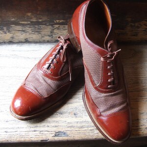 Vintage 1940's 1950's Two Tone Brown and Ivory Freeman Mesh Spectator ...