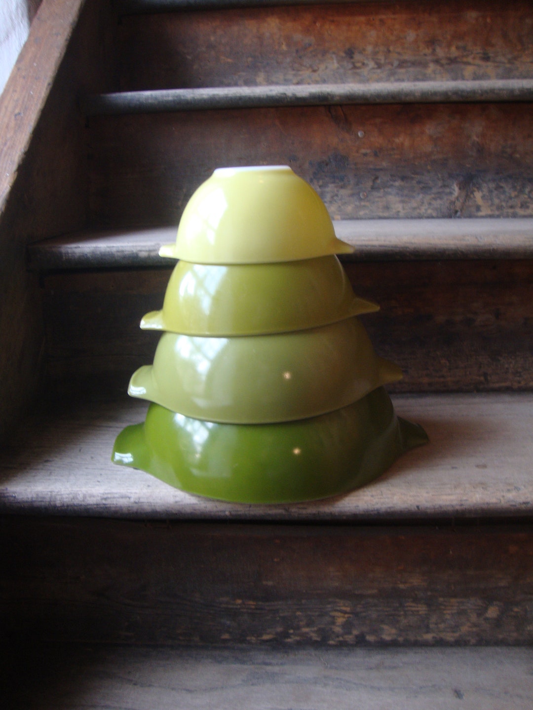 Vintage Pyrex Cinderella Style Verde Green Mixing Bowl Set * 4 Piece ...