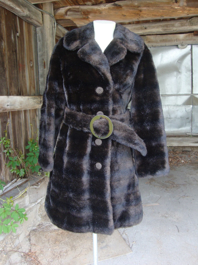 Vintage 1960's Faux Mink Fur Mod Coat by Michel - Etsy