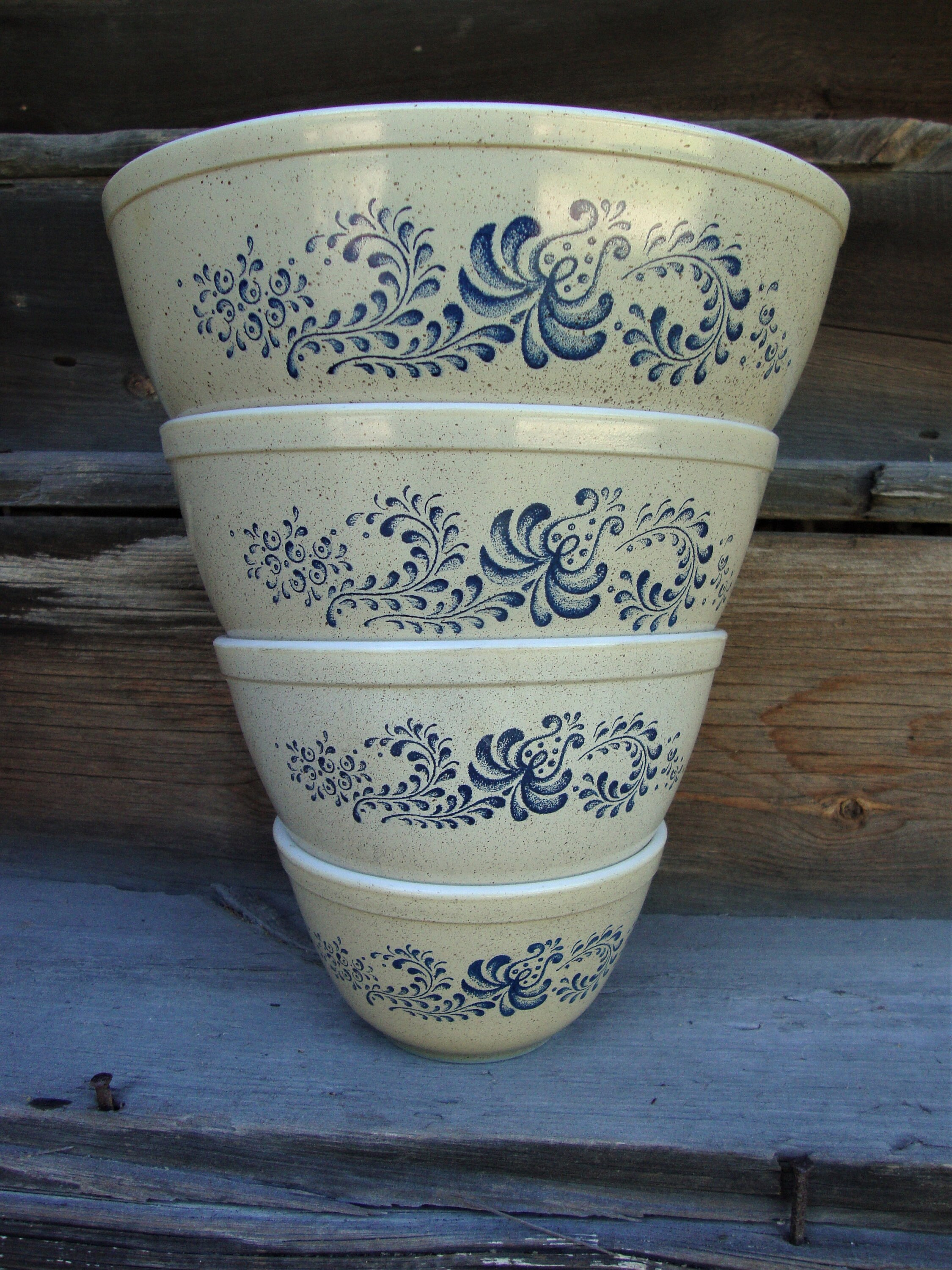 Vintage Pyrex Homestead Pattern Mixing Bowl Set/retro - Etsy