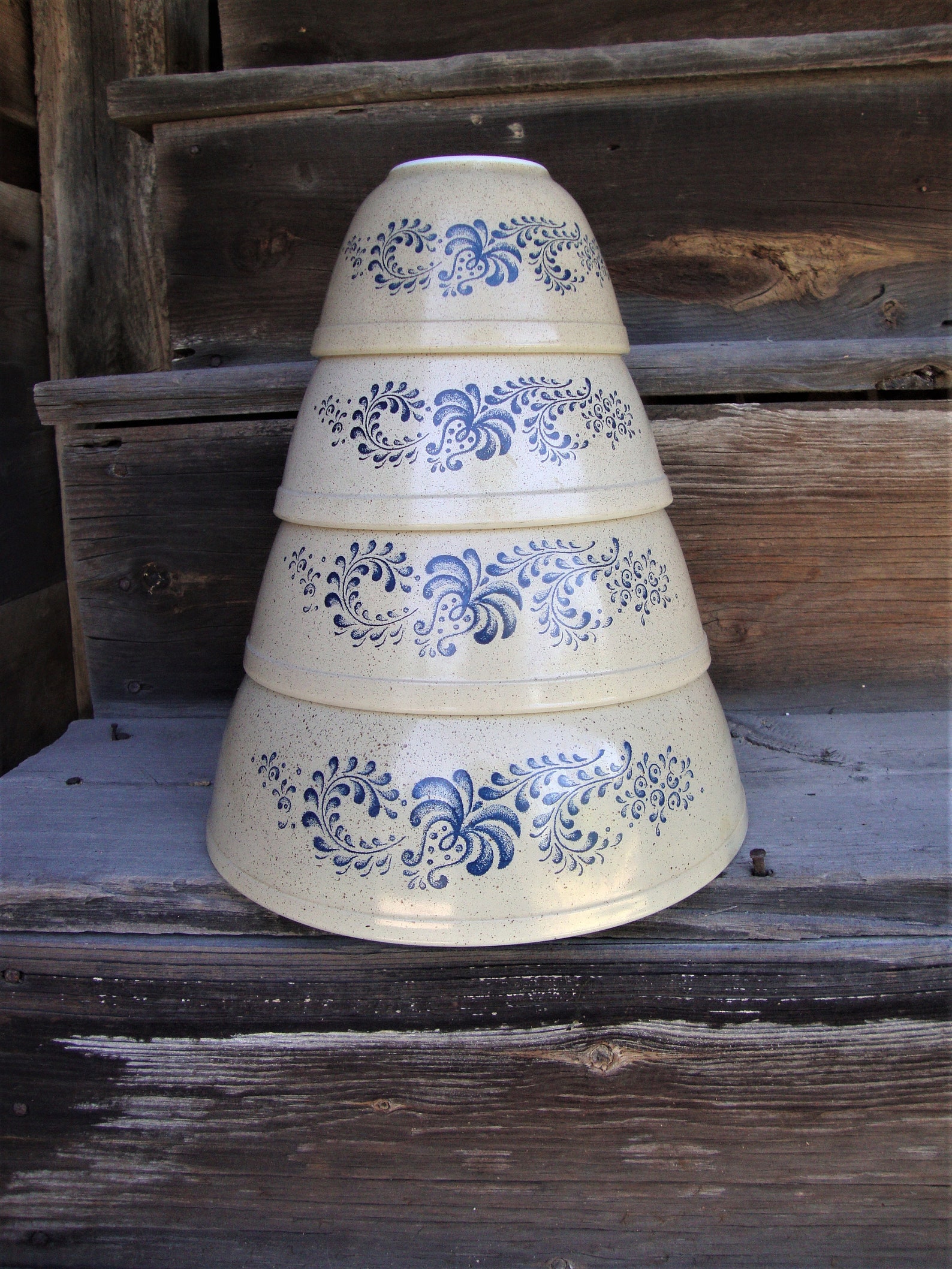 Vintage Pyrex Homestead Pattern Mixing Bowl Set/retro - Etsy