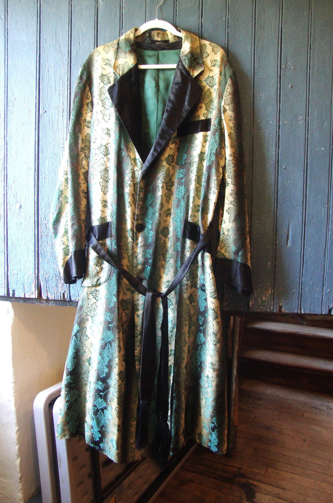 Rare Vintage Antique 1920's Silk Brocade Robe/ Men's Smoking Jacket ...