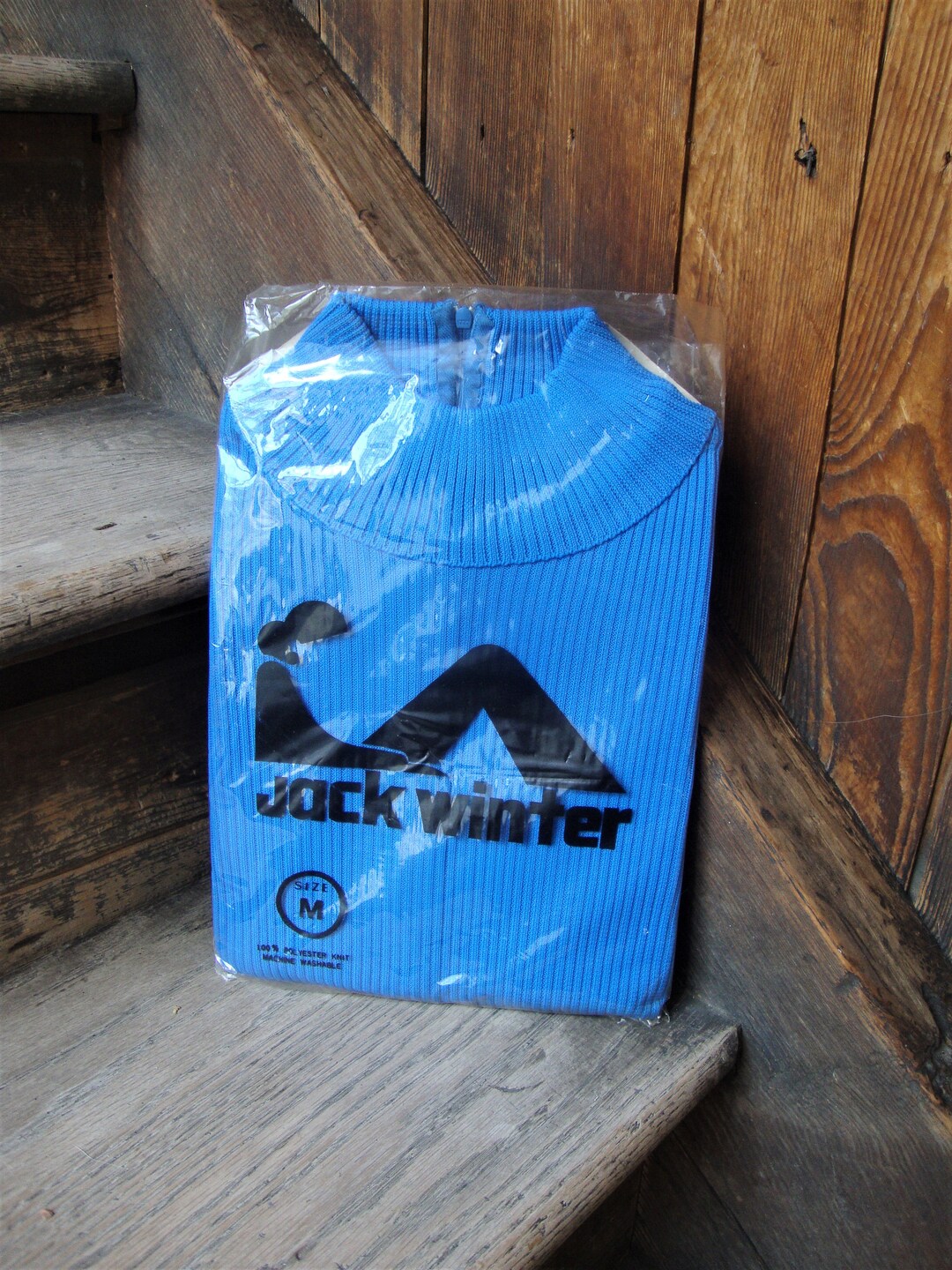 Vintage 1970's 70's Jack Winter Polyester Rib Knit Mock Turtleneck Long ...