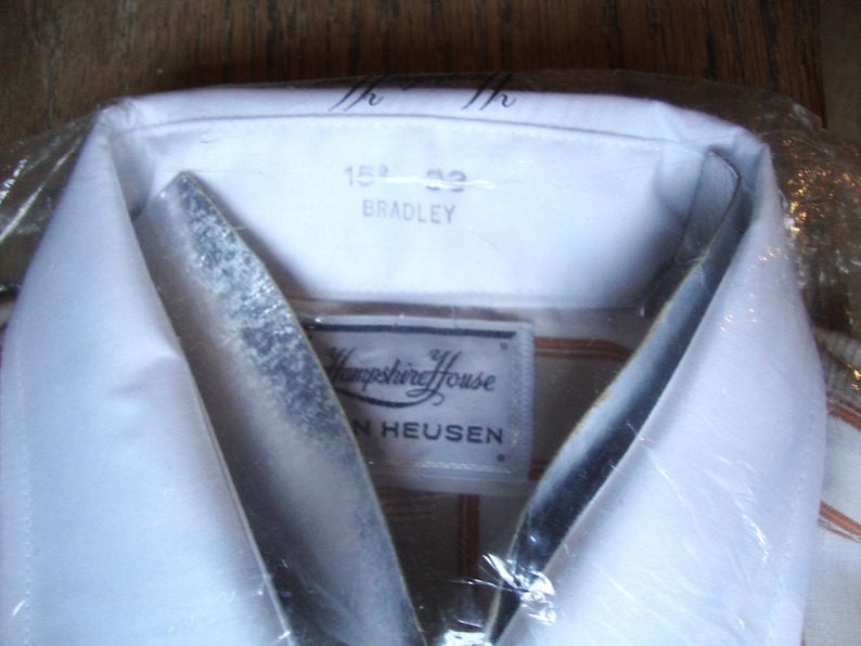 Vintage 1970's Deadstock Van Heusen Hampshire House Shirt/white Collar ...