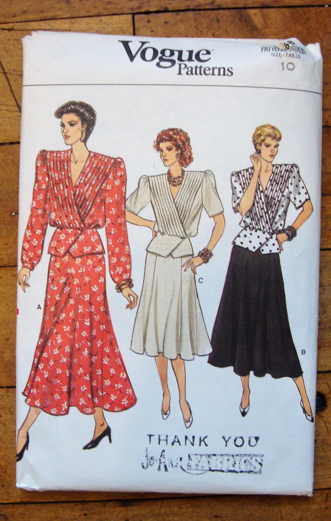 Vogue Pattern 9568 1986 Two Piece Dress Size 10 | Etsy