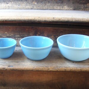 Vintage Pyrex Delphite Blue 3 Bowl Mixing Set - Etsy