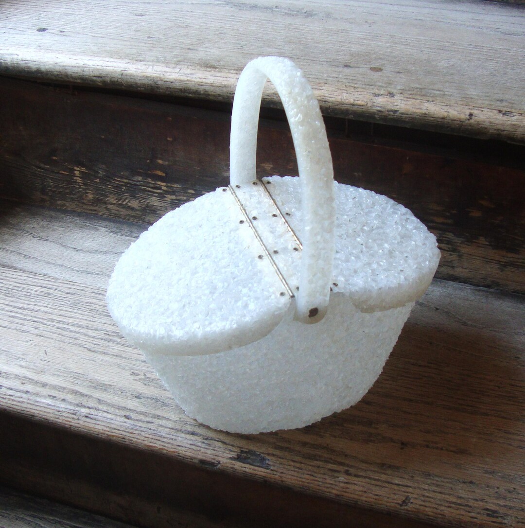 Vintage 1950's White Plastic Spaghetti Picnic Basket Purse/rare! - Etsy