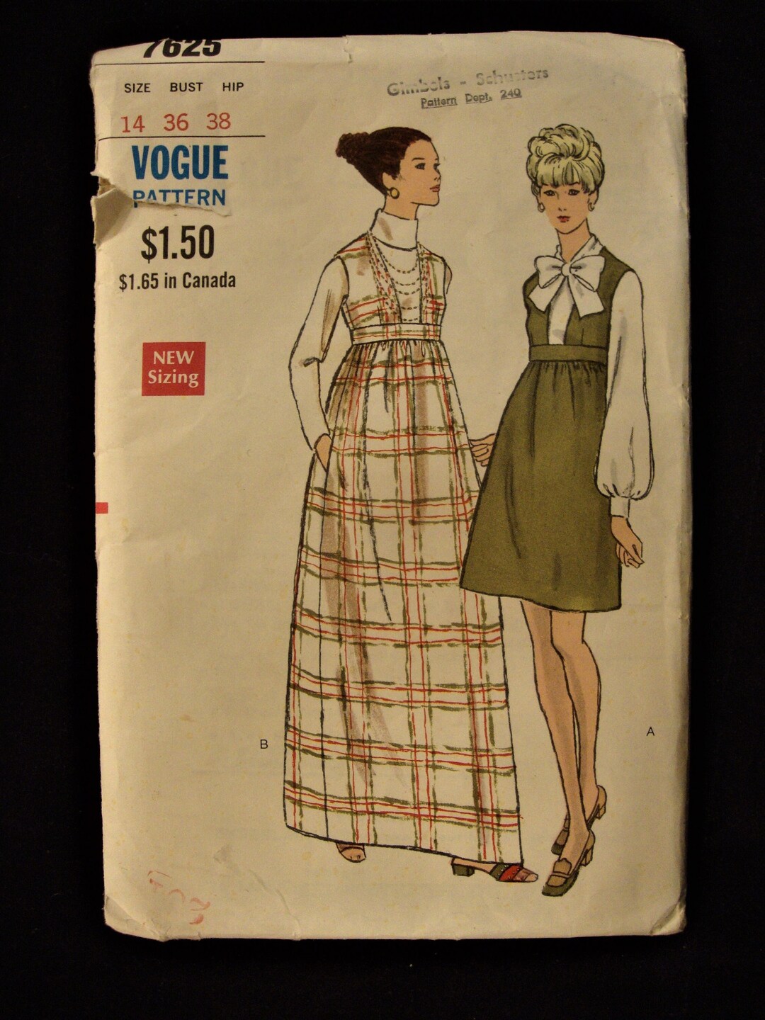 Vintage Vogue 7625 Jumper Sewing Pattern: Raised Waistline, 36" Bust - Etsy