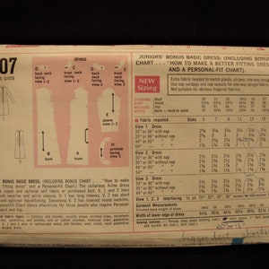 Vintage 1960's Simplicity 7507 Sewing Pattern for A-line Classic Dress ...