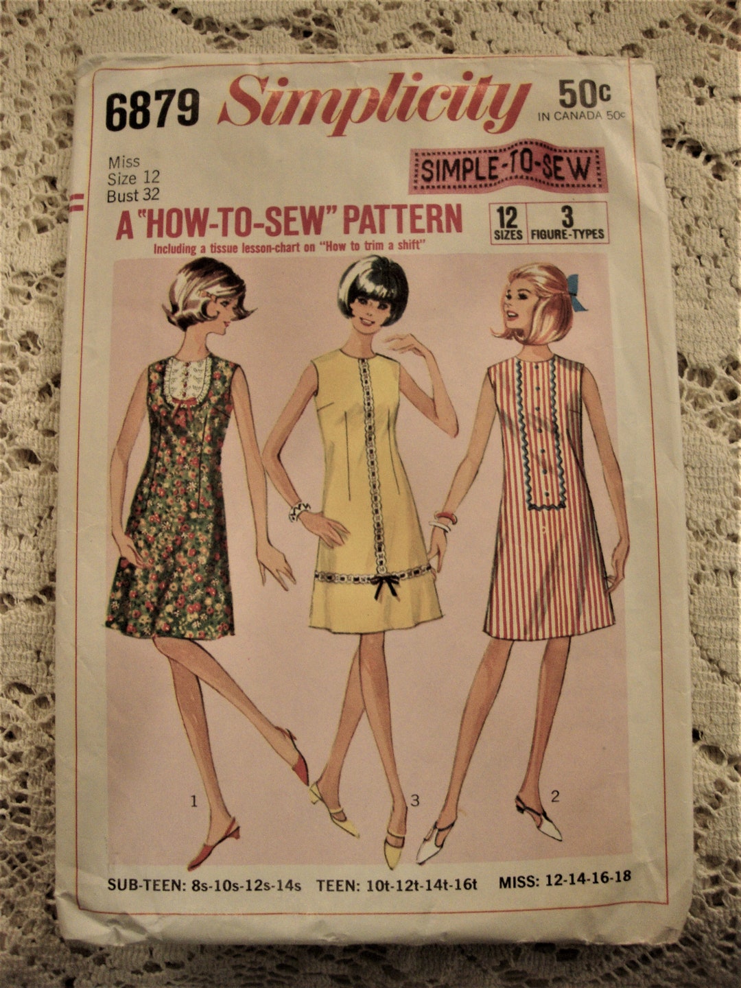 Vintage 1960's Simplicity Pattern 6979 A-line Dresses/ 32" Bust - Etsy