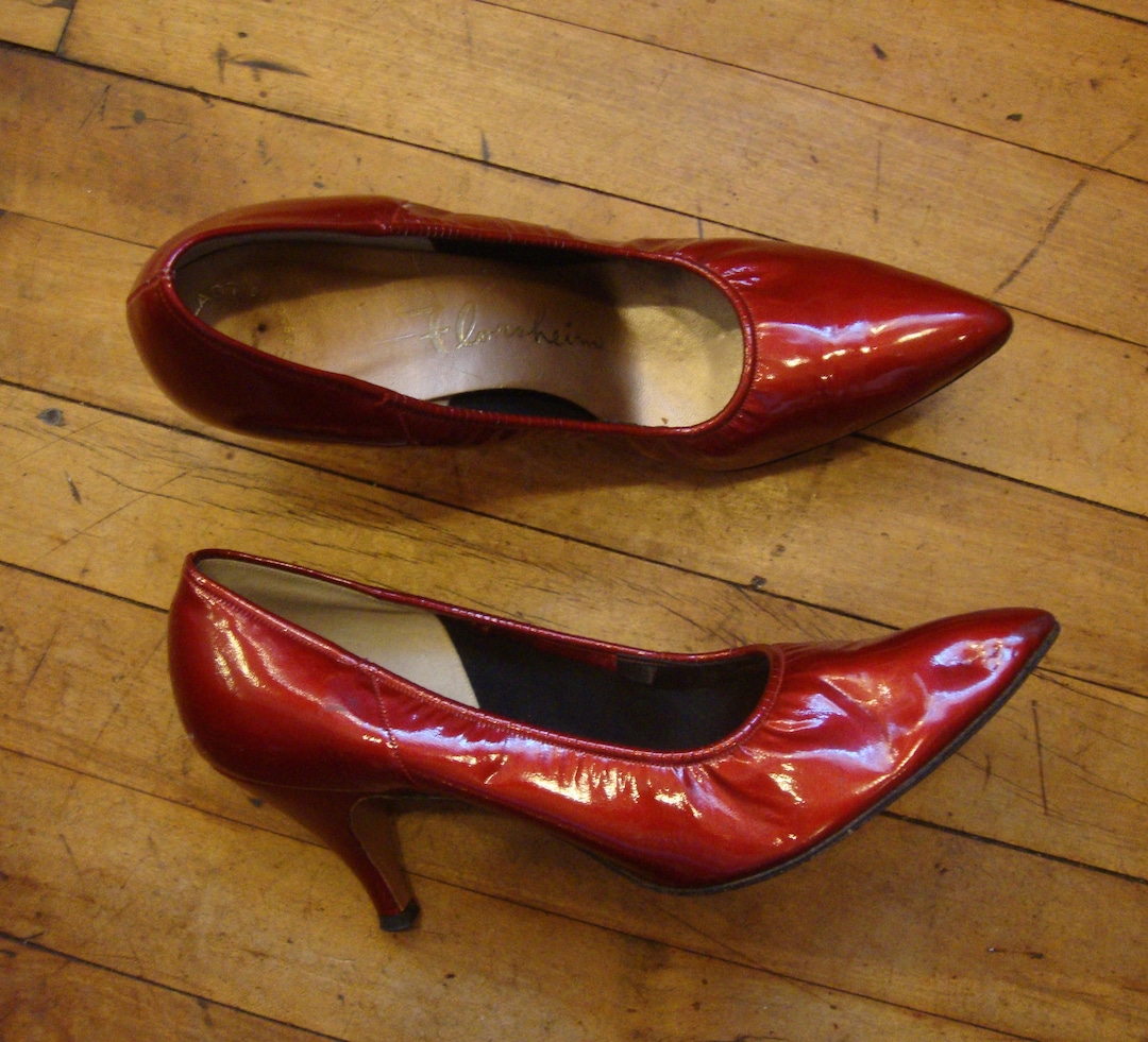 Vintage 1950's 1960's Shiny Red Florsheim Heels-pin Up-size 8AA - Etsy