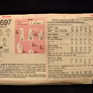 Vintage 1970's Simplicity 8697 Sewing Pattern for Scoop Neckline Blouse ...