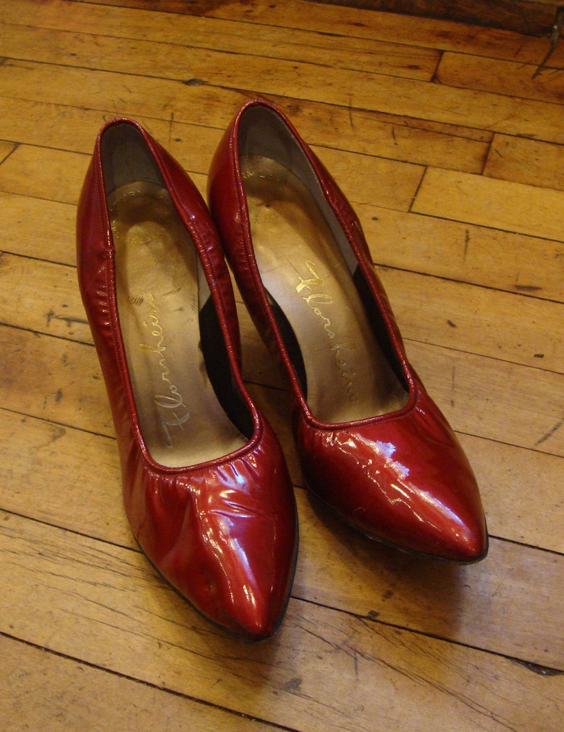 Vintage 1950's 1960's Shiny Red Florsheim Heels-pin Up-size 8AA - Etsy