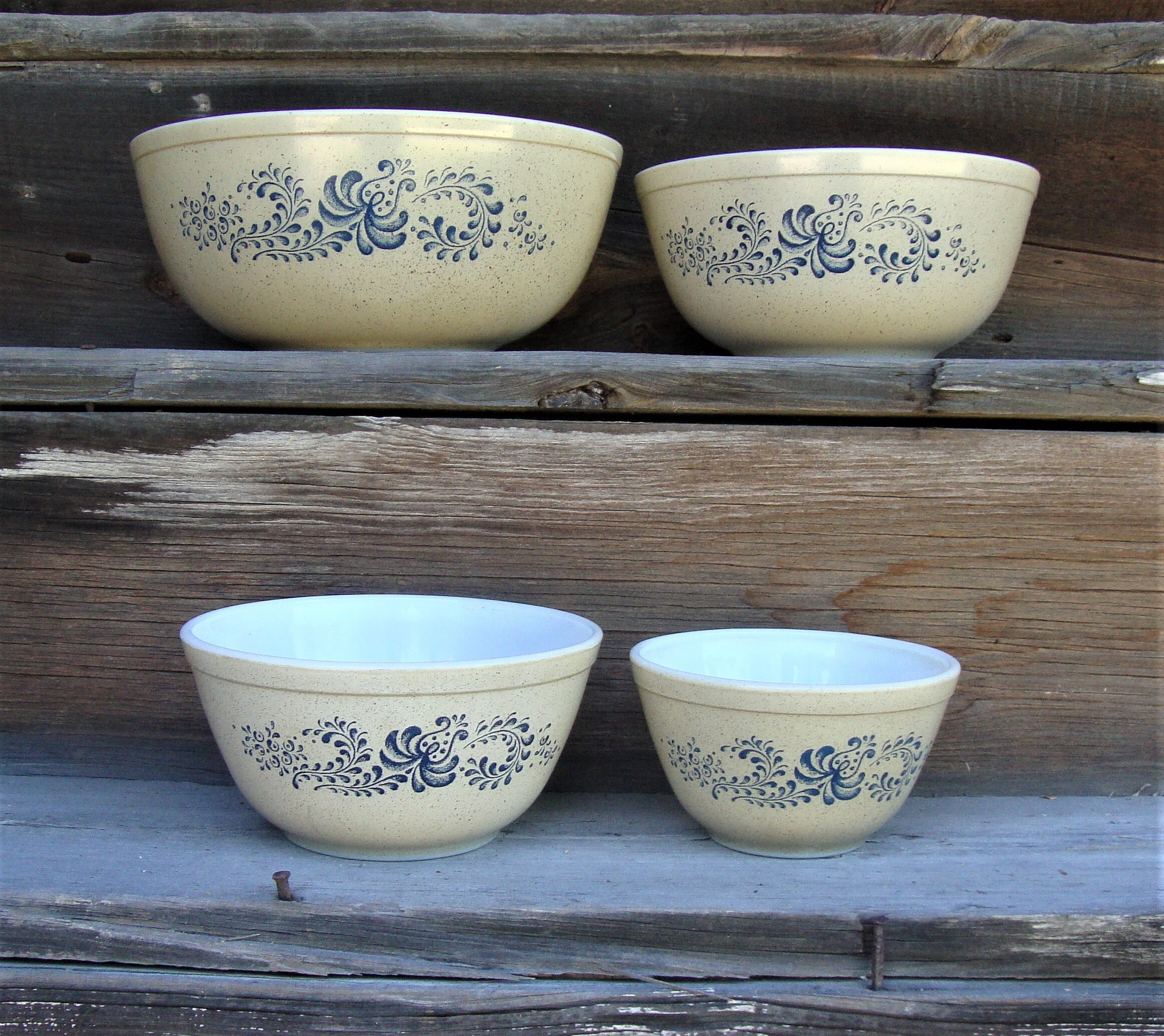 Vintage Pyrex Homestead Pattern Mixing Bowl Set/retro - Etsy