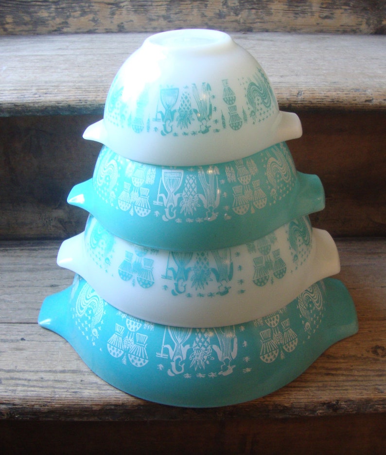 Vintage Pyrex Blue and White Amish Butterprint Cinderella - Etsy