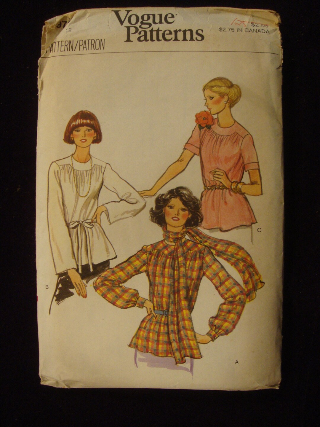 Vintage 1970's Vogue 9736 Blouse Pattern * 34 Bust - Etsy