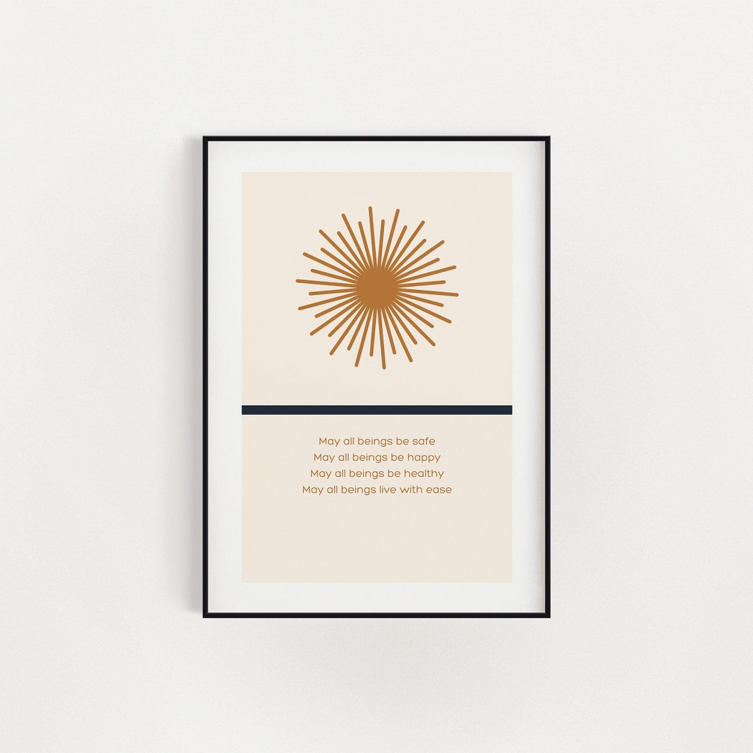 Loving Kindness metta Prayer Meditation Art Print, Mindfulness Gift ...
