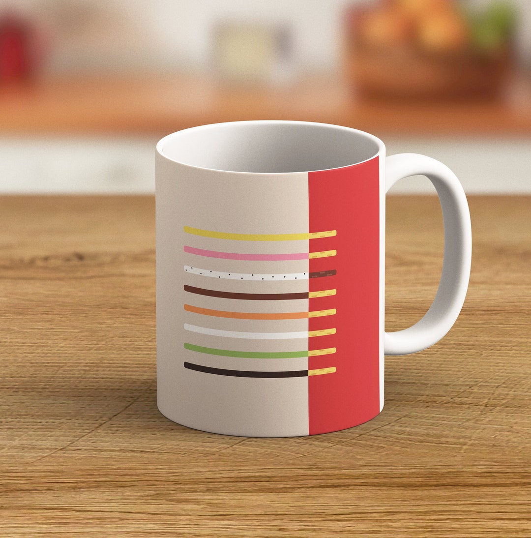 Pocky Inspired Ceramic Mug 11 Oz, Japanese Cookie Treat, Semi Abstract ...