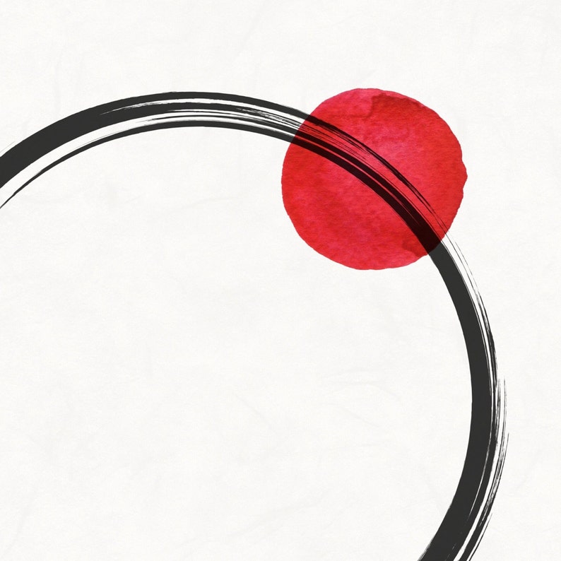 Enso Circle Wall Art Print, Minimalist Contemporary Asian Decor ...